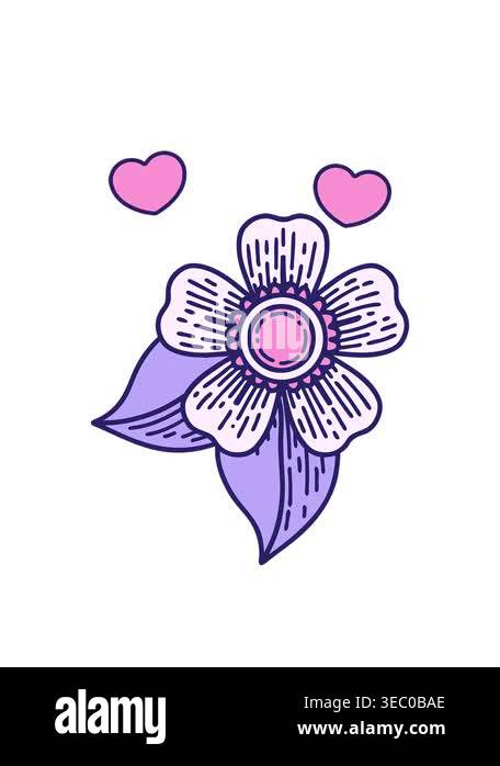 spinning hearts animation of floral cartoon element Stock Video Footage ...