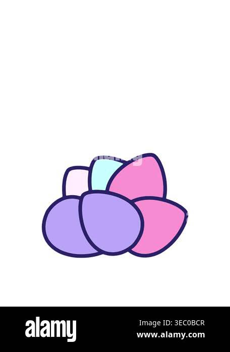 rise and float animation of cute easter egg simple cartoon Stock Video ...
