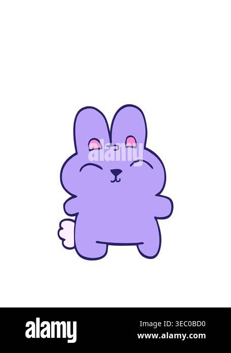 stretching up animation of cartoon doodle grey rabbit Stock Video ...
