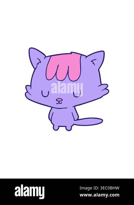 radioactive glowing animation of a fun drawing of a cartoon cat Stock ...