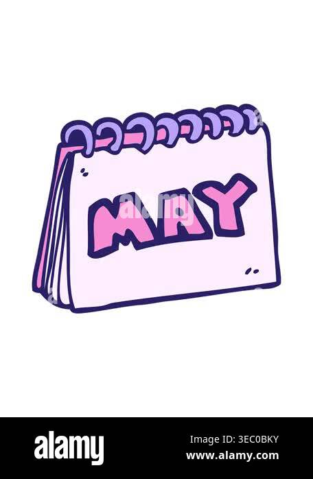 shaking motion animation of cartoon doodle calendar showing month of ...