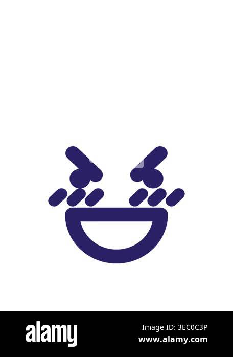 stretching up animation of mean laughing face icon Stock Video Footage ...