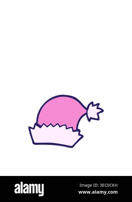 jumping motion animation of cartoon christmas hat design Stock Video ...