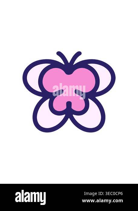 attention grabbing animation of simple and cute butterfly illustration ...