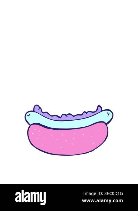 stretching up animation of cartoon hotdog Stock Video Footage - Alamy