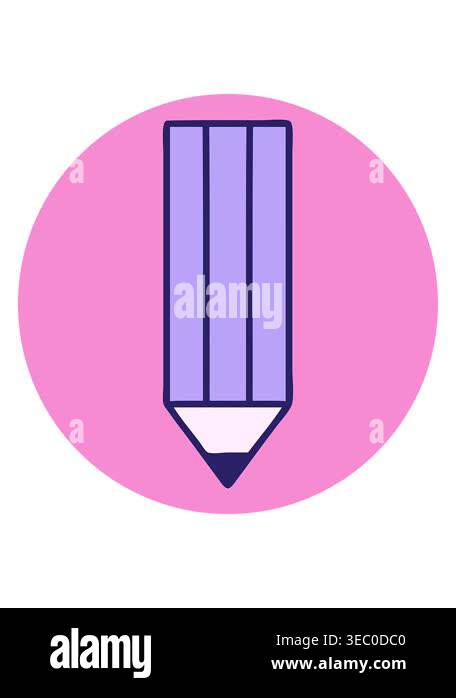 shine light effect animation of iconic tattoo style image of a pencil ...