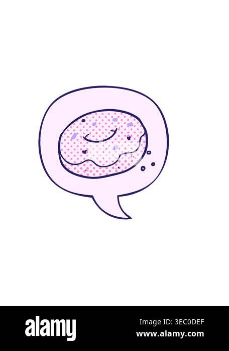 horizontally vibrating animation of cartoon donut with sprinkles with ...