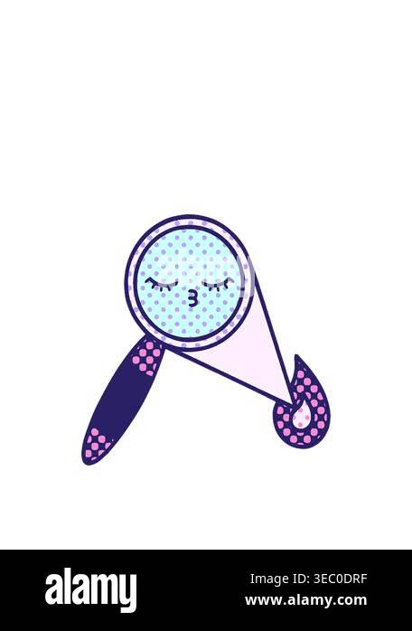 stretching up animation of comic book style cartoon of a magnifying ...