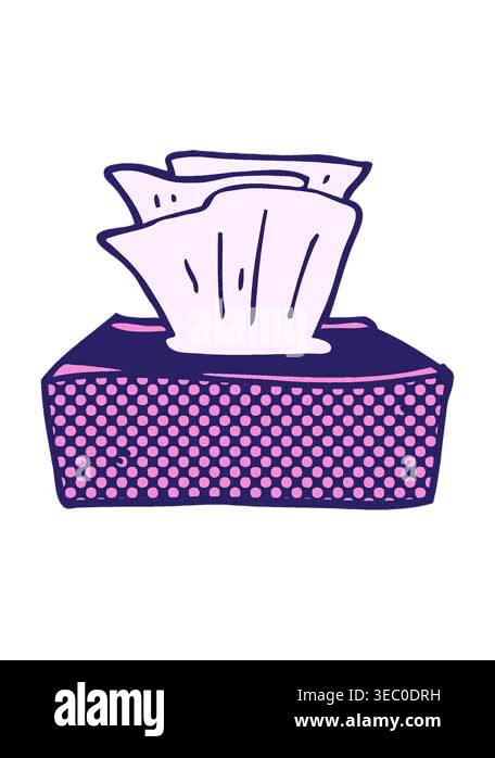 shine light effect animation of cartoon doodle box of tissues Stock ...