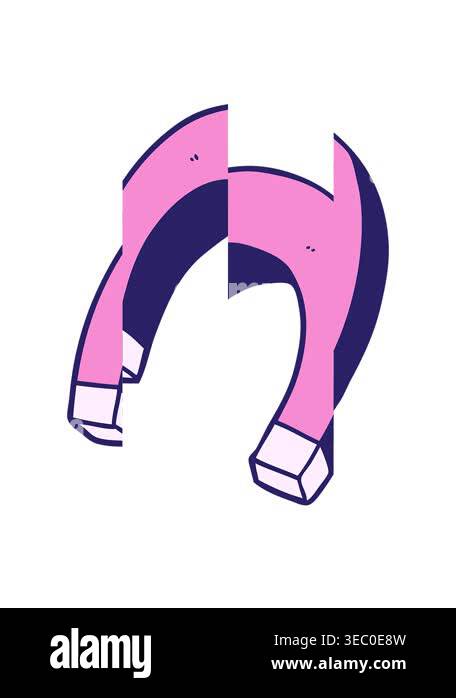 splitting motion animation of magnet cartoon element Stock Video ...