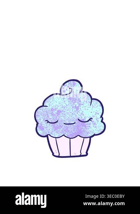 stretching up animation of funny cartoon cupcake image Stock Video ...