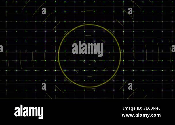 Abstract Digital Network Grid with Glowing Circle and Arrows Stock ...