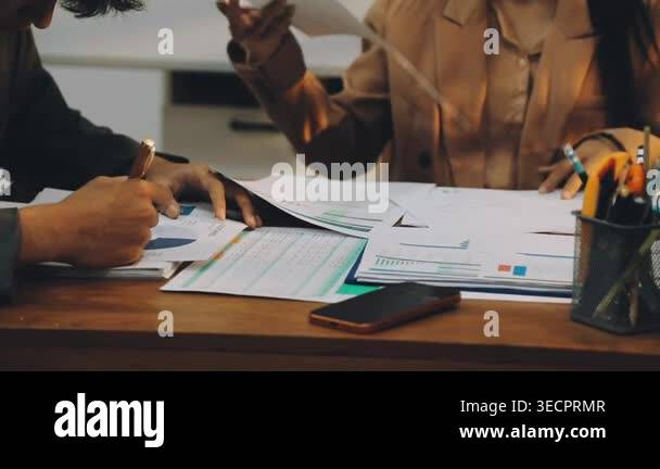 business team discussing new business plan in office Stock Video ...