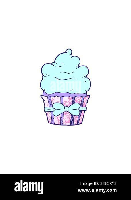 starburst effect animation of cartoon fancy cupcake Stock Video Footage ...