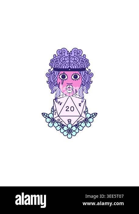 splitting effect animation of Retro Tattoo Style human barbarian with ...