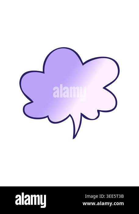 popping motion animation of cartoon speech bubble in smooth gradient ...