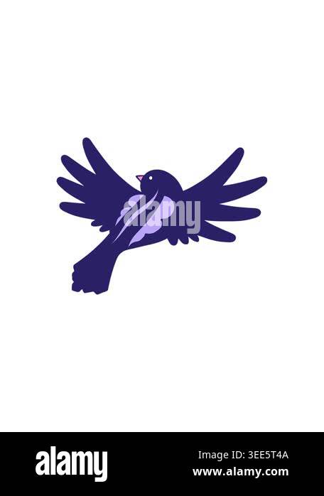 splitting effect animation of tattoo in traditional style of a flying ...