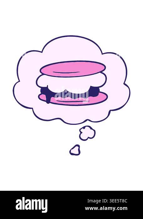 vibrating motion animation of smore cartoon with thought bubble in ...