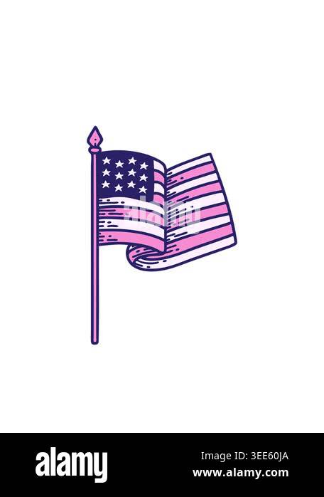 blinking radial lines animation of traditional style of the american ...