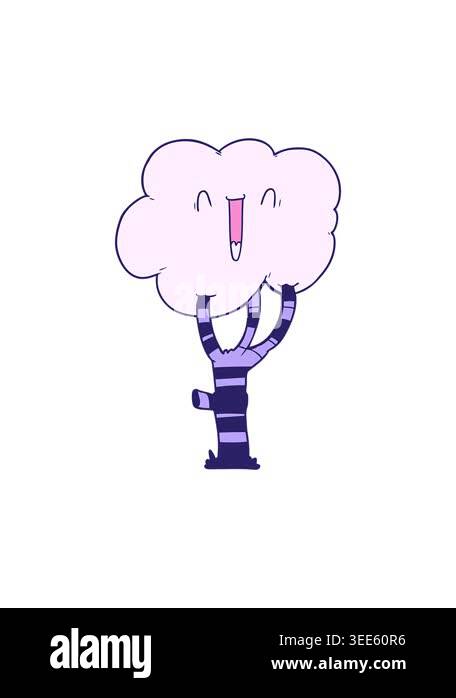 popping motion animation of cartoon laughing tree Stock Video Footage ...