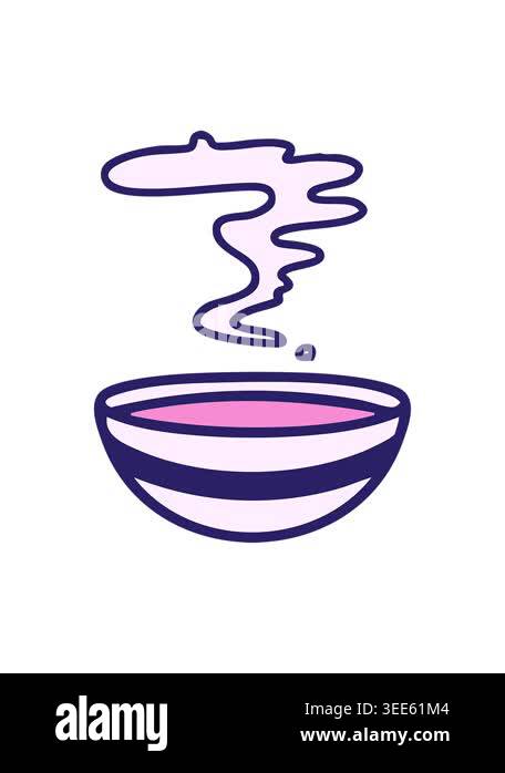 shine light effect animation of steaming bowl of japanese miso soup ...