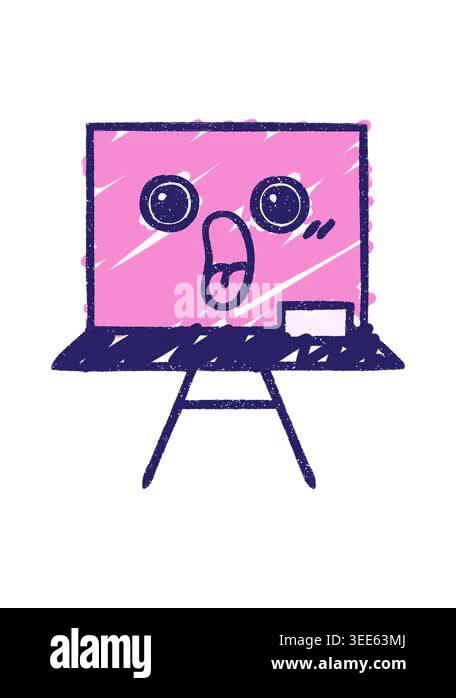 shaking motion animation of cartoon Blackboard Chalk Drawing Stock ...