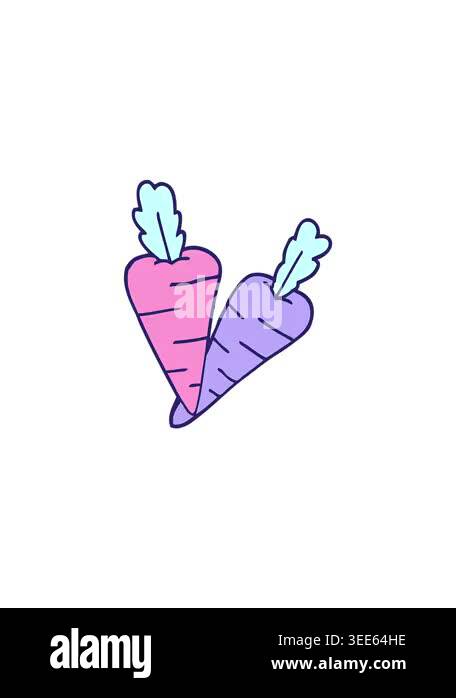 flashy sales animation of cartoon organic carrots Stock Video Footage ...
