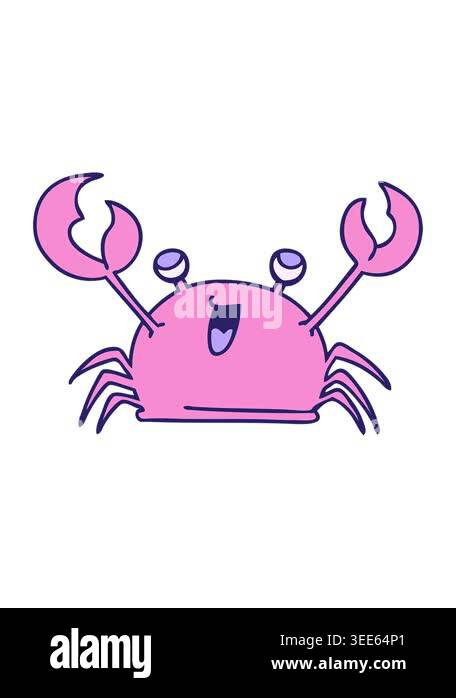 shaking motion animation of quirky cartoon happy crab Stock Video ...
