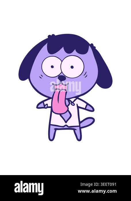 shaking motion animation of cartoon dog wearing office shirt Stock ...