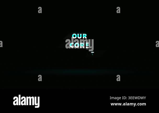 Animated typography revealing the text Our Core Values, corporate ...
