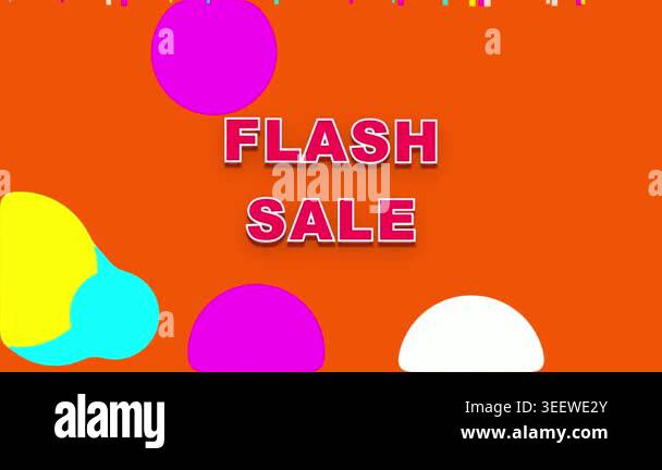 Flash sale motion graphic animation with colorful abstract shapes ...