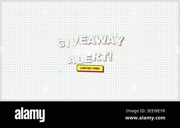 Giveaway alert text animation, colorful promotional graphic for social ...