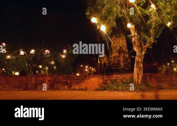 Timelapse zoom Wat Chaiwatthanaram ancient temple in Ayutthaya ...