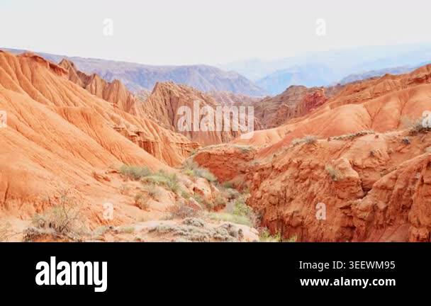 Skazka Canyon or Fairytale Canyon in Kyrgyzstan featuring a dramatic ...
