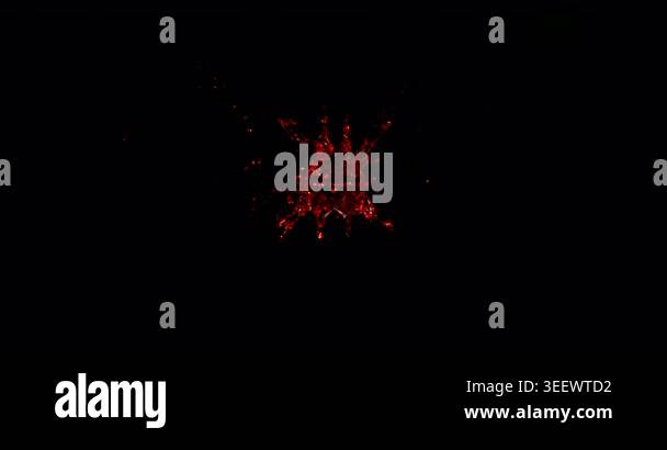 Ultra slow motion blood splash isolated on black background. Realistic ...