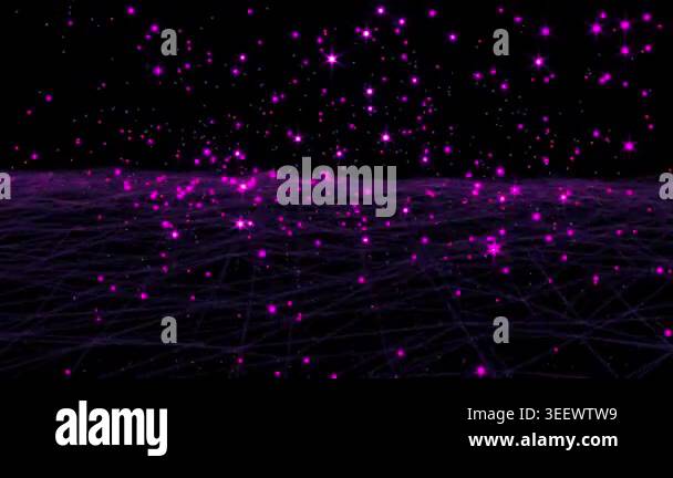 Purple cybernetic grid landscape with star glitter 4k animation Stock ...