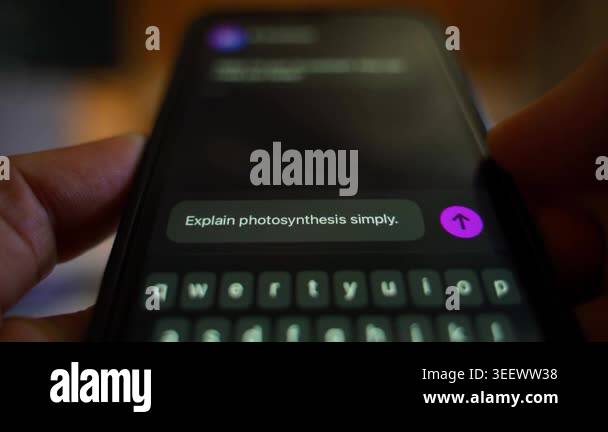 Artificial intelligence explaining photosynthesis to user in simple ...