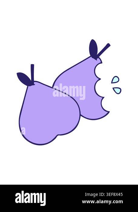 bobbing motion animation of cartoon of a green pear illustration Stock ...