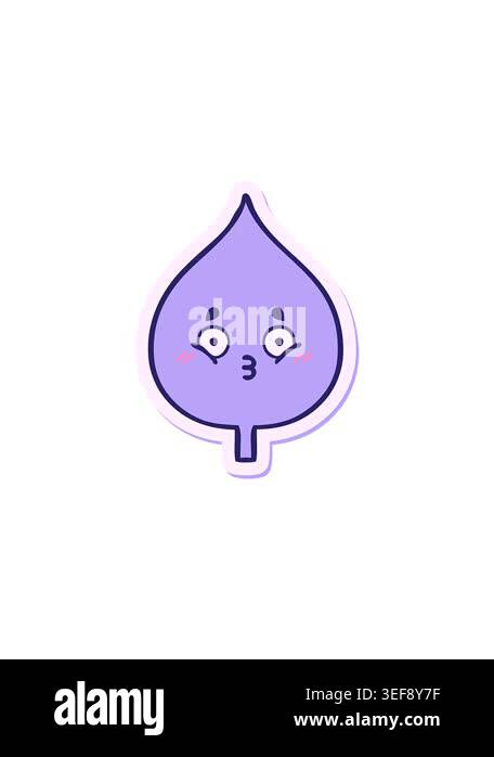 starburst effect animation of sticker of a cute cartoon expressional ...