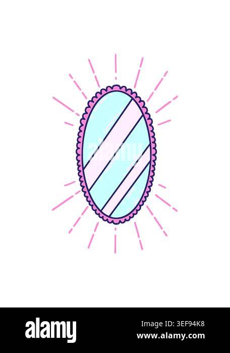 bobbing motion animation of a traditional tattoo style shining mirror ...