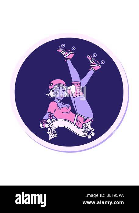 shine light effect animation of sticker of tattoo in traditional style ...