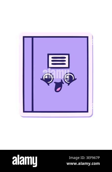 bobbing motion animation of a sticker of a cute cartoon notebook Stock ...