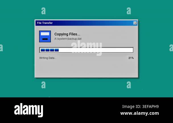 Retro Computer File Transfer Progress Bar Animation Vintage OS Stock ...
