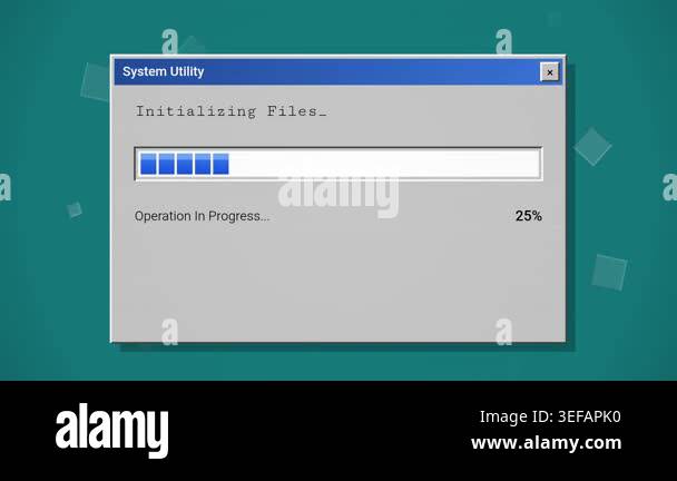 System Utility Initializing Files Progress Bar Computer Loading Stock ...