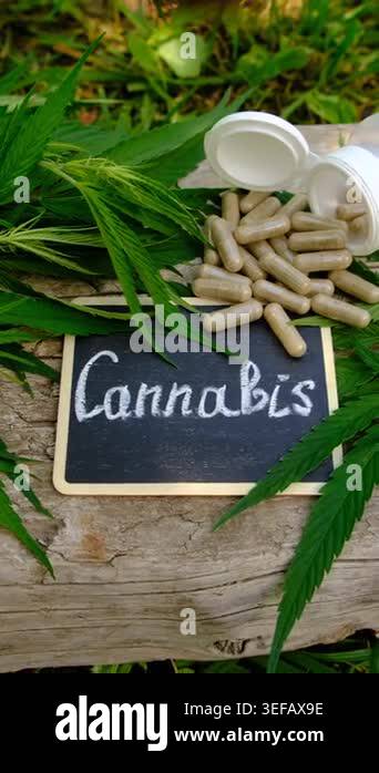 Cannabis supplements and homeopathy. Selective focus. Nature Stock ...