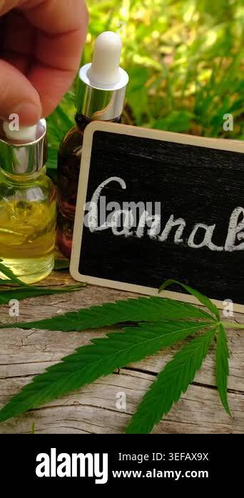 Cannabis supplements and homeopathy. Selective focus. Nature Stock ...