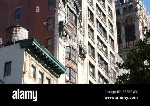 New York City urban building architecture, Manhattan rooftop, United ...