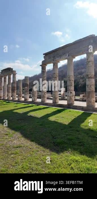 Ancient Ruins of Palace at the Archaeological Site of Aigai, Vergina ...