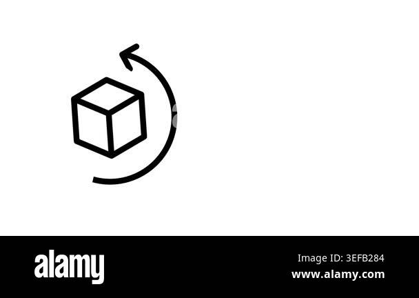 Animated Rotating Cube Icon for Delivery and Logistics Stock Video ...
