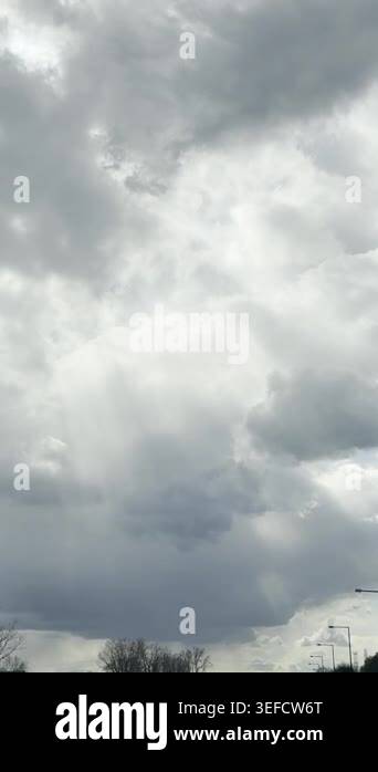 Beautiful Blue Spring Summer Sky with Light White Clouds, Slow Camera ...